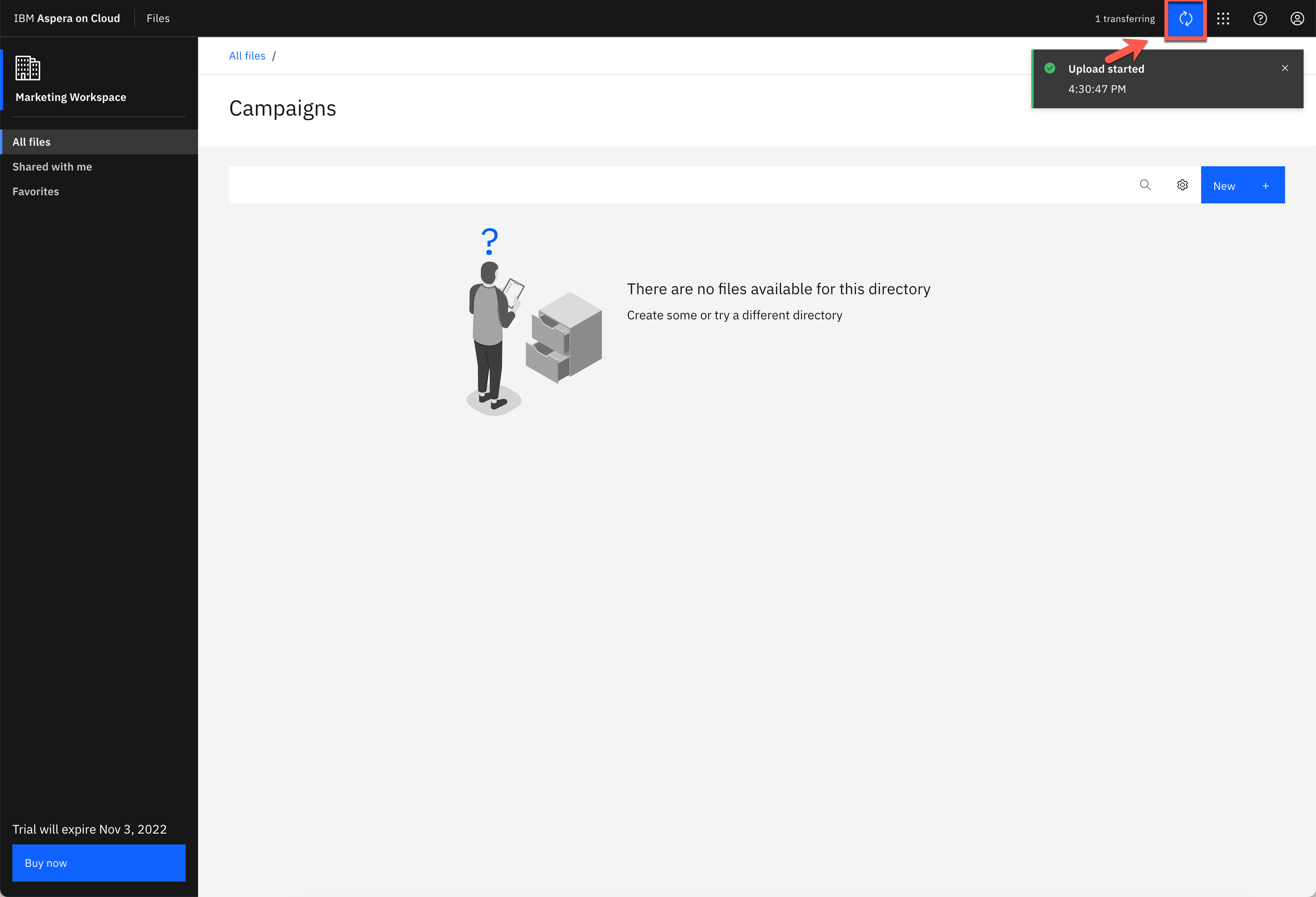 Fast File Transfer Demo for Technical Sales using Aspera On Cloud