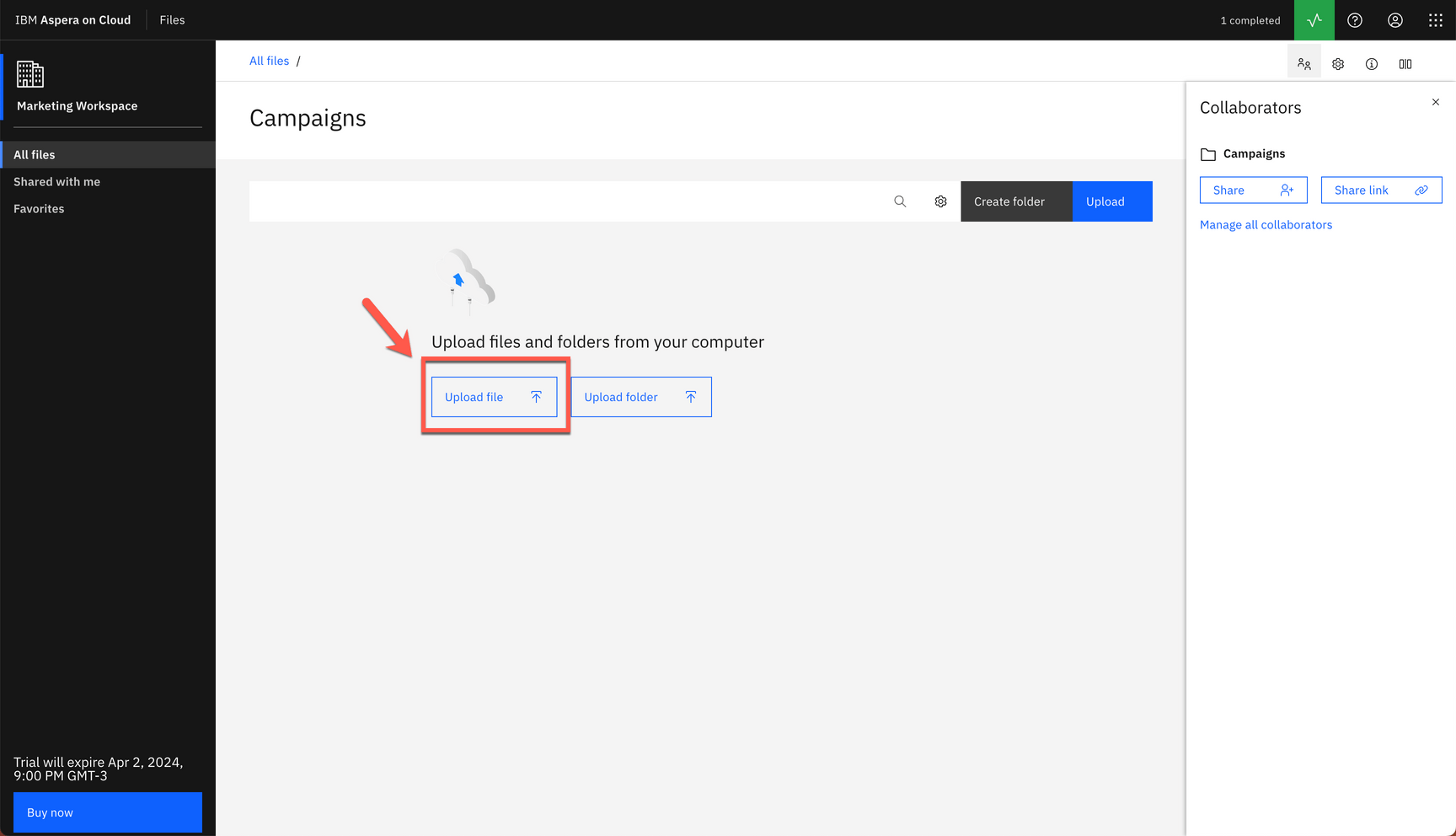 Fast File Transfer Demo for Technical Sales using Aspera On Cloud