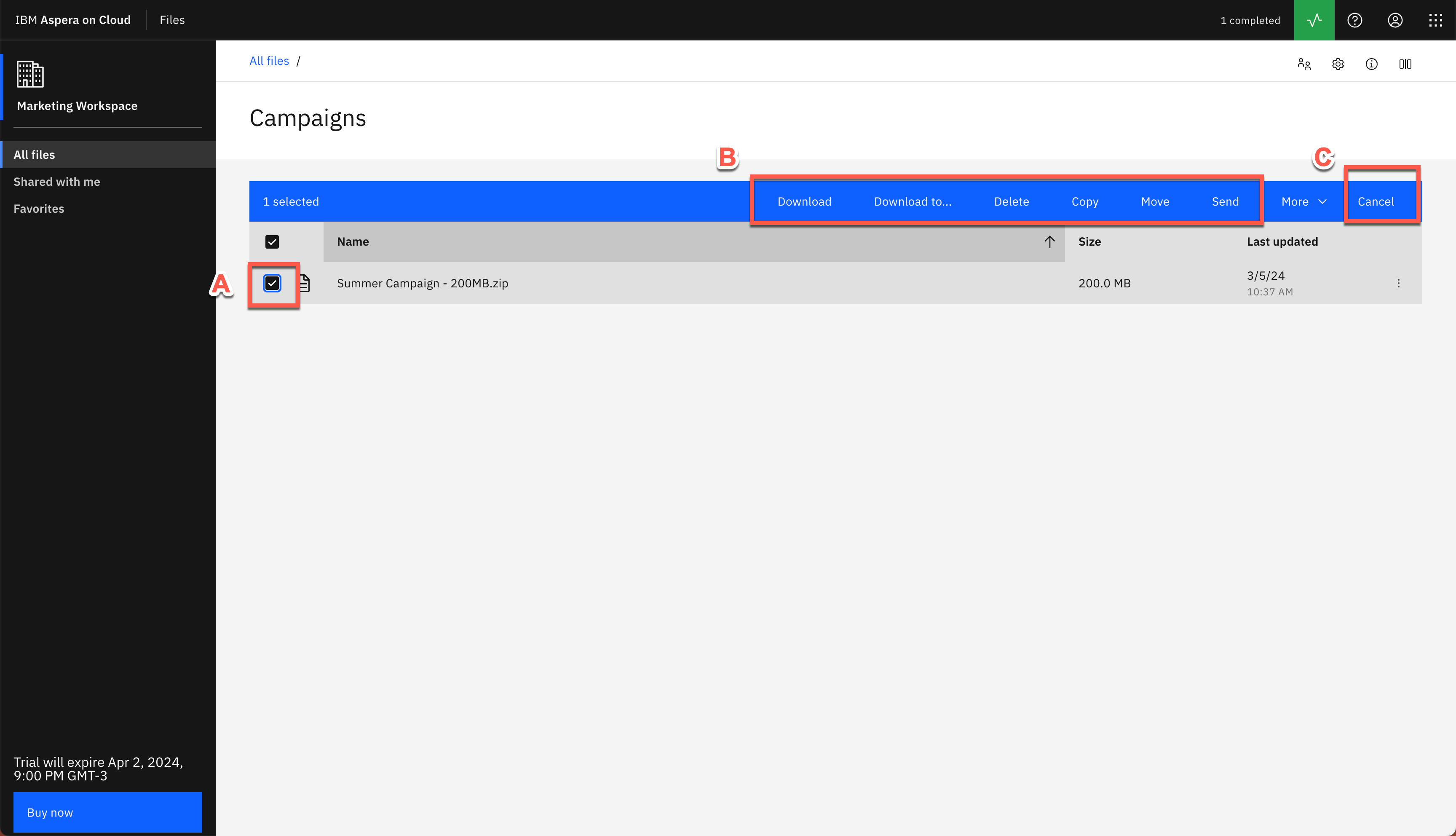 Fast File Transfer Demo for Technical Sales using Aspera On Cloud